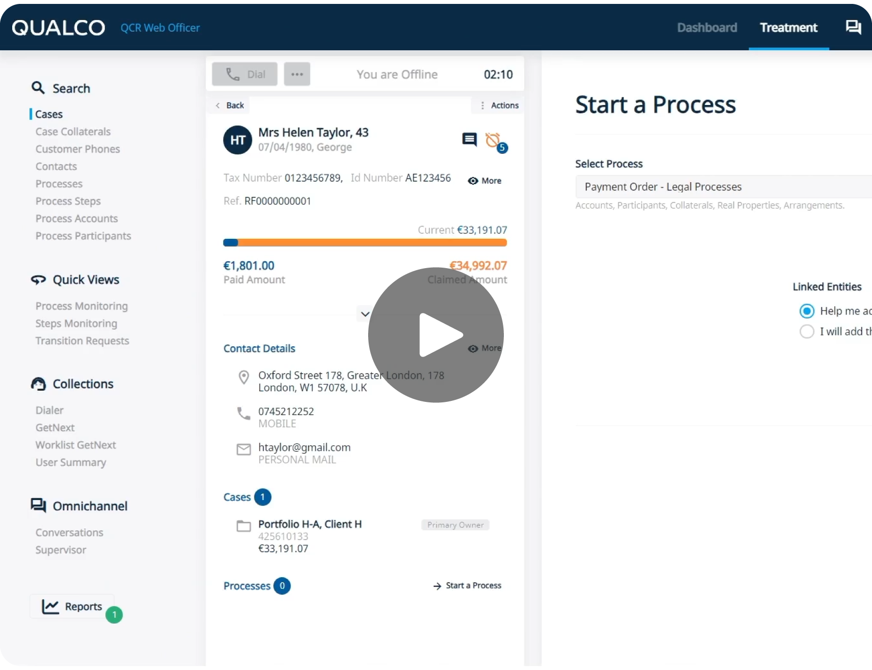 DEMO VIDEO QCR: START A PROCESS